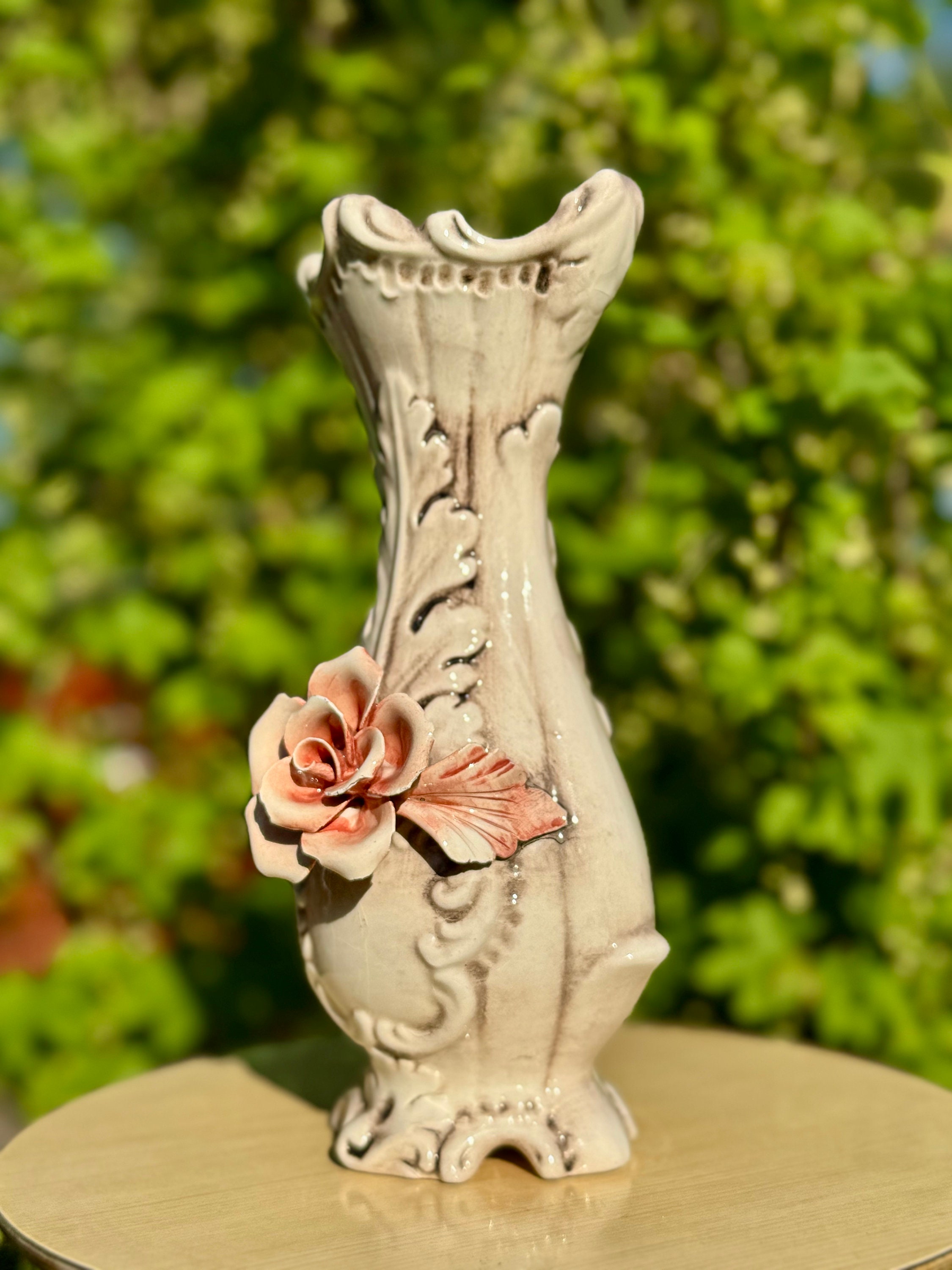 Porcelain Vintage Capodimonte Style Vase Flower Motif Luxury Gift Home ...