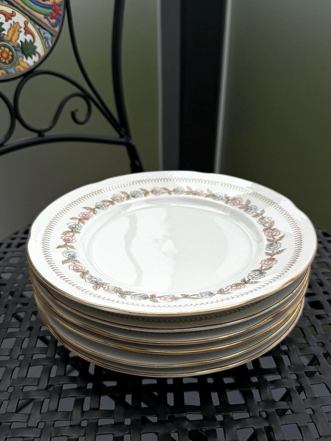 6 X Vintage Rörstrand Rosanna Gilded Salad Side Cake Plates Swedish ...