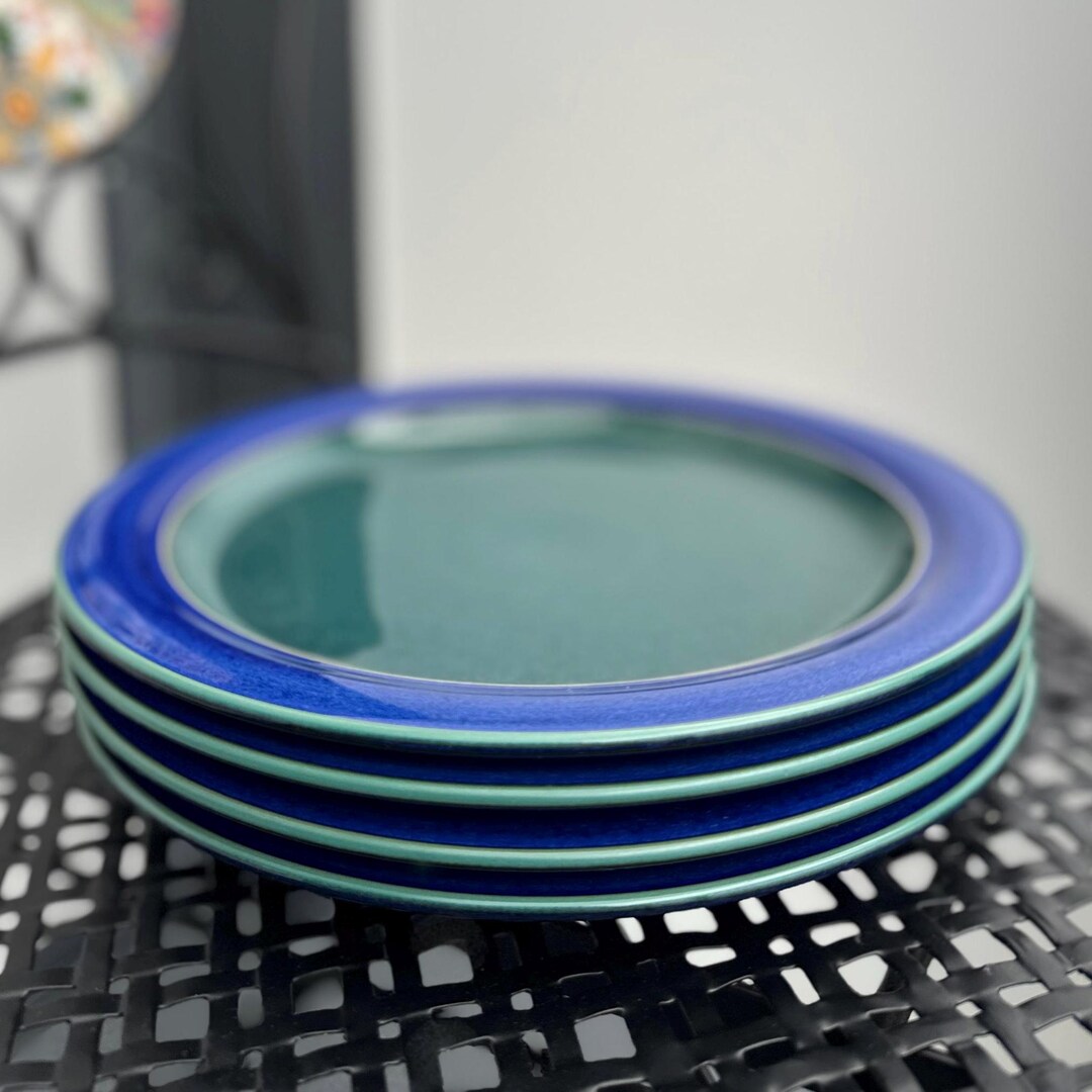 4 X Denby Metz Large Dinner Plates Vintage Tableware English Stoneware ...