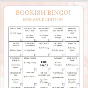 Book Bingo - Romance Edition - Etsy