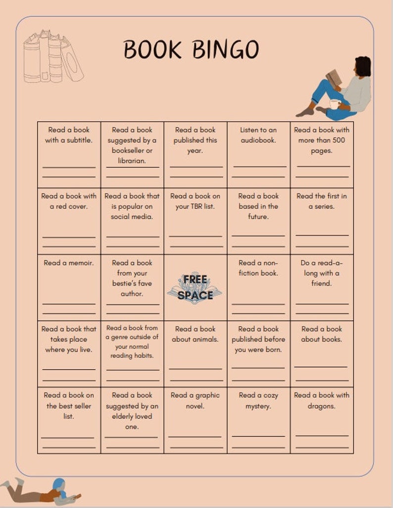 Book Bingo - Printable AND Digital Versions! - Etsy