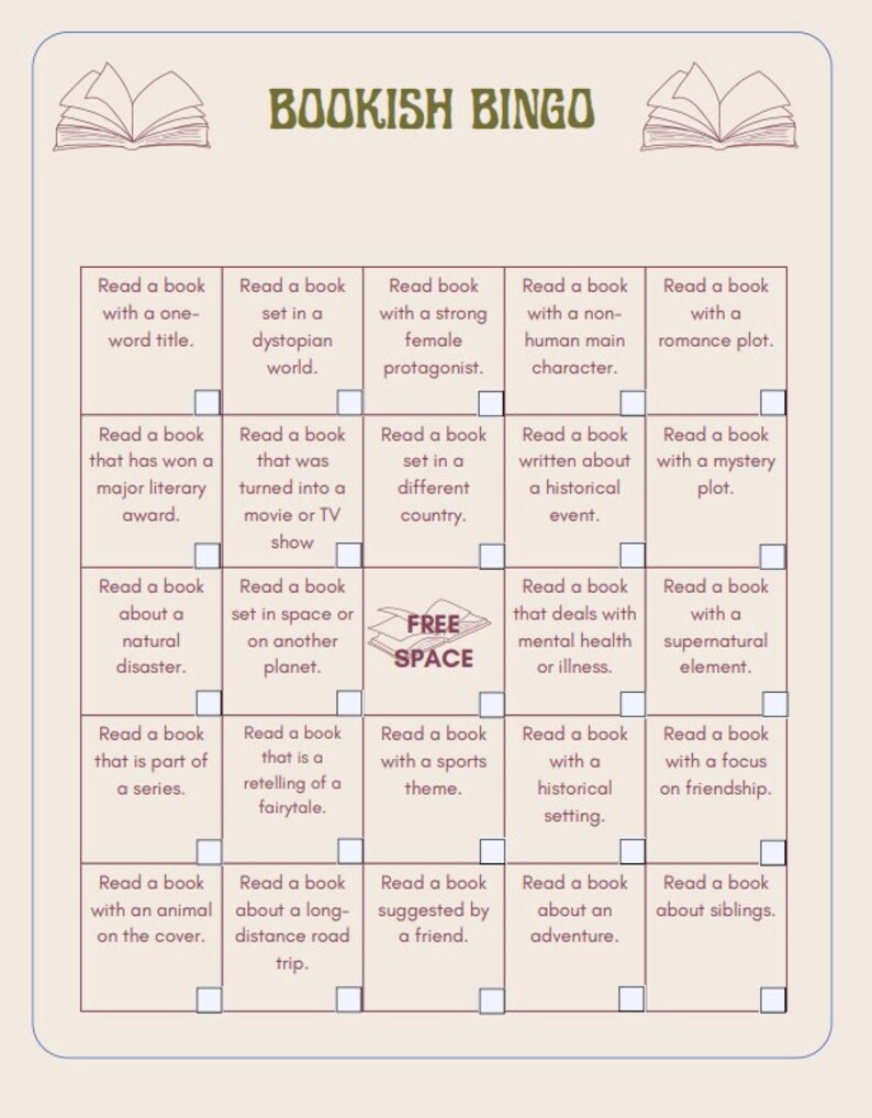 Book Bingo - Printable AND Digital Versions! - Etsy