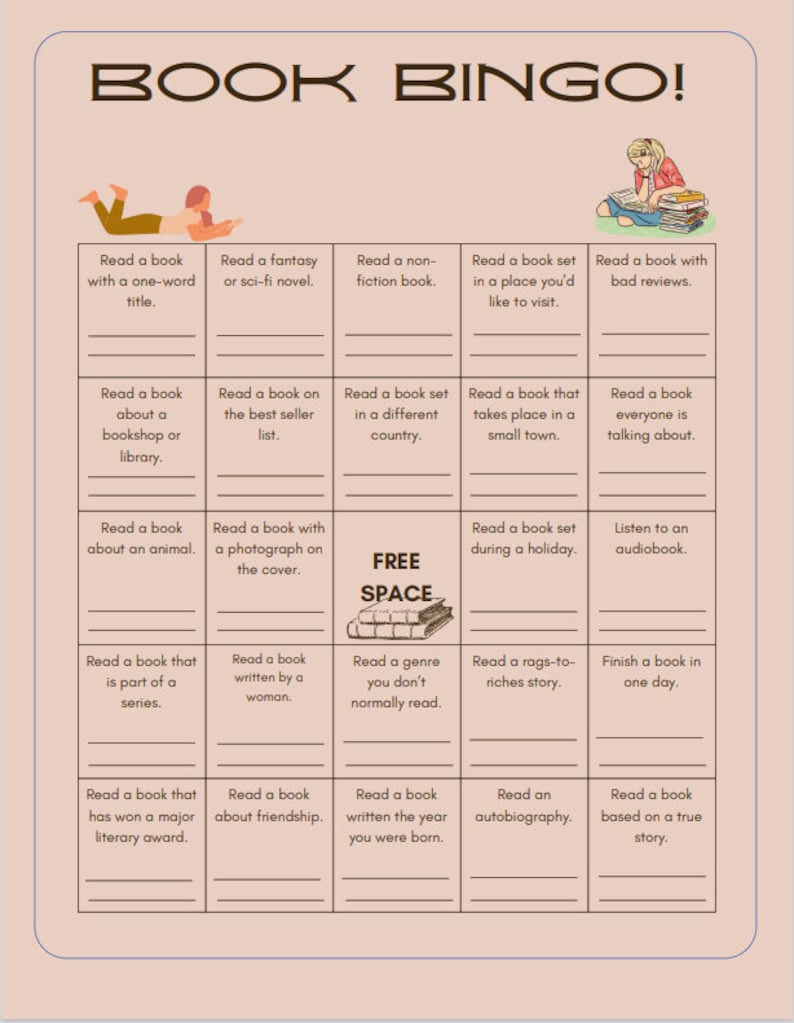 Book Bingo - Printable AND Digital Versions! - Etsy