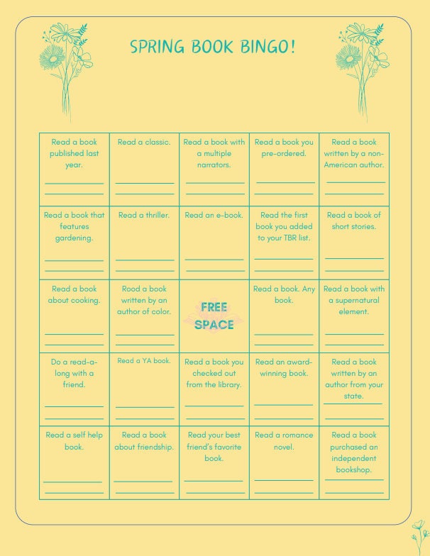 Book Bingo Printable AND Digital Versions - Etsy