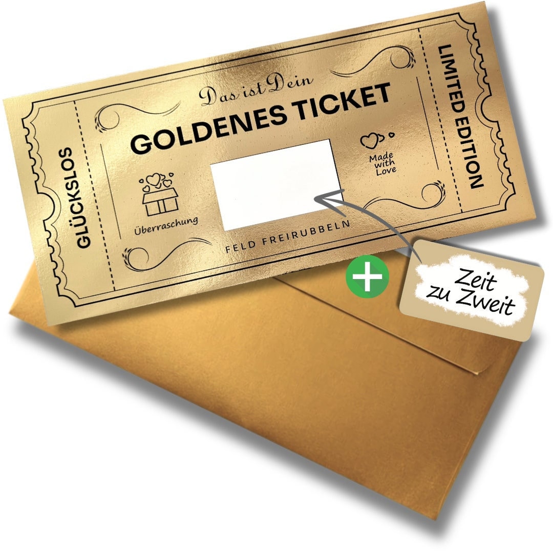 Gift Voucher/scratch Card "golden Ticket" - Personalizable or Write ...