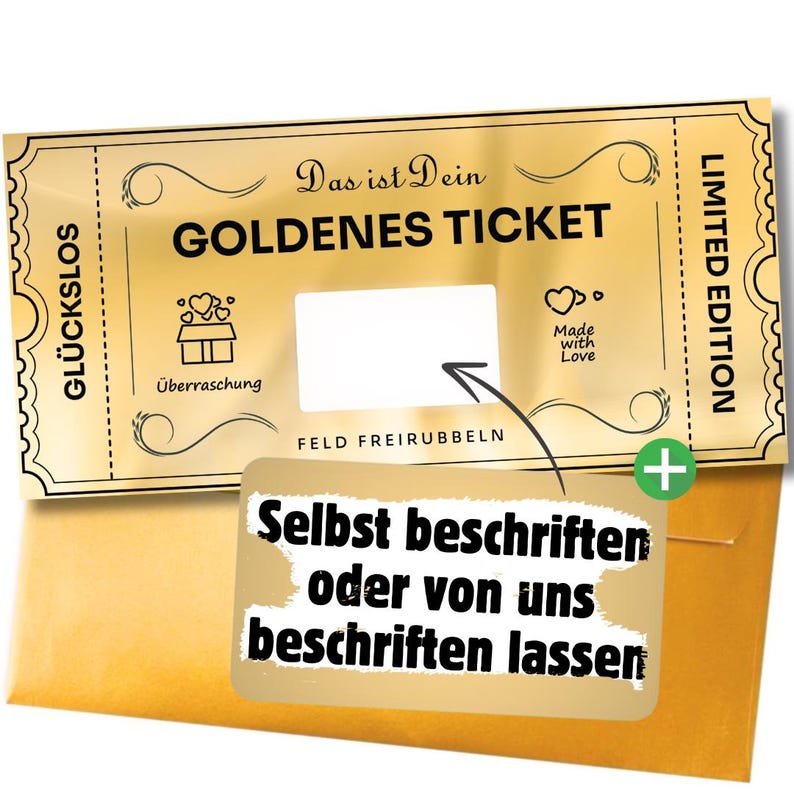 Personalized GOLDEN TICKET Scratch-off Voucher – Cash Gift for ...
