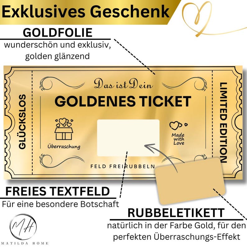 Personalized GOLDEN TICKET Scratch-off Voucher – Cash Gift for ...