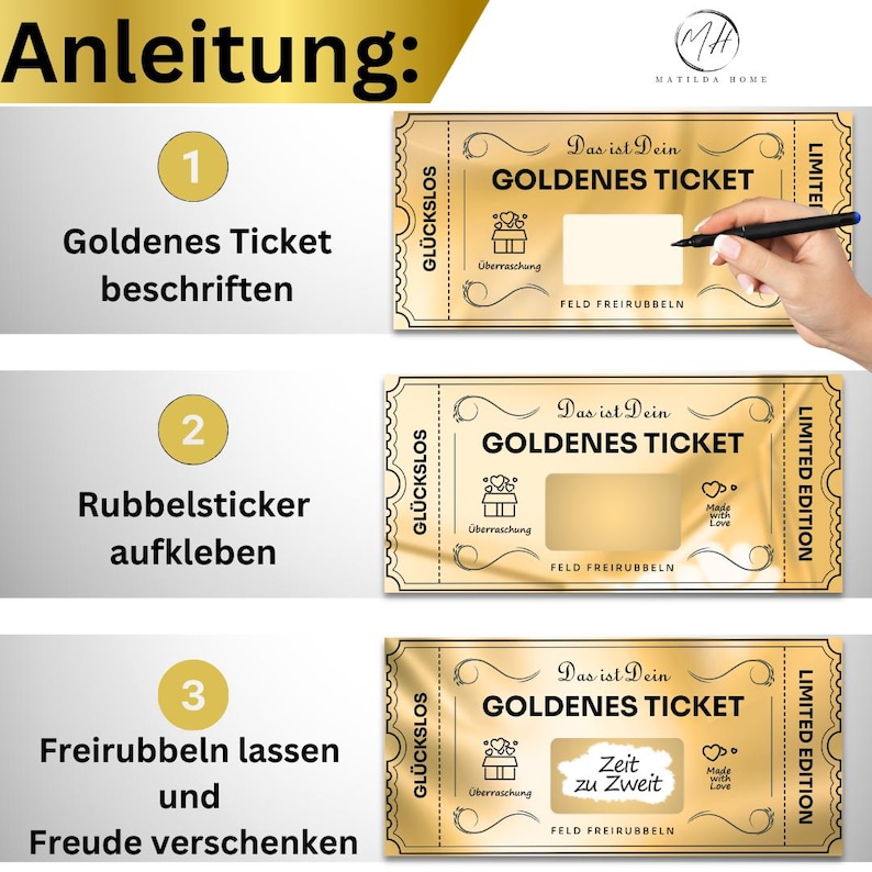 Personalized GOLDEN TICKET Scratch-off Voucher – Cash Gift for ...