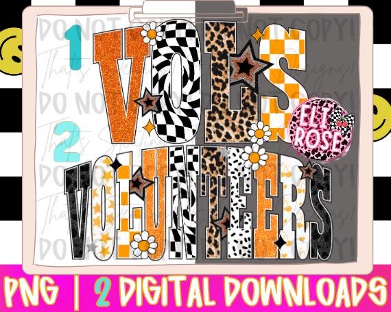 Trendy Vols | Volunteers Preppy Mascot Digital File, PNG, Game Day T ...