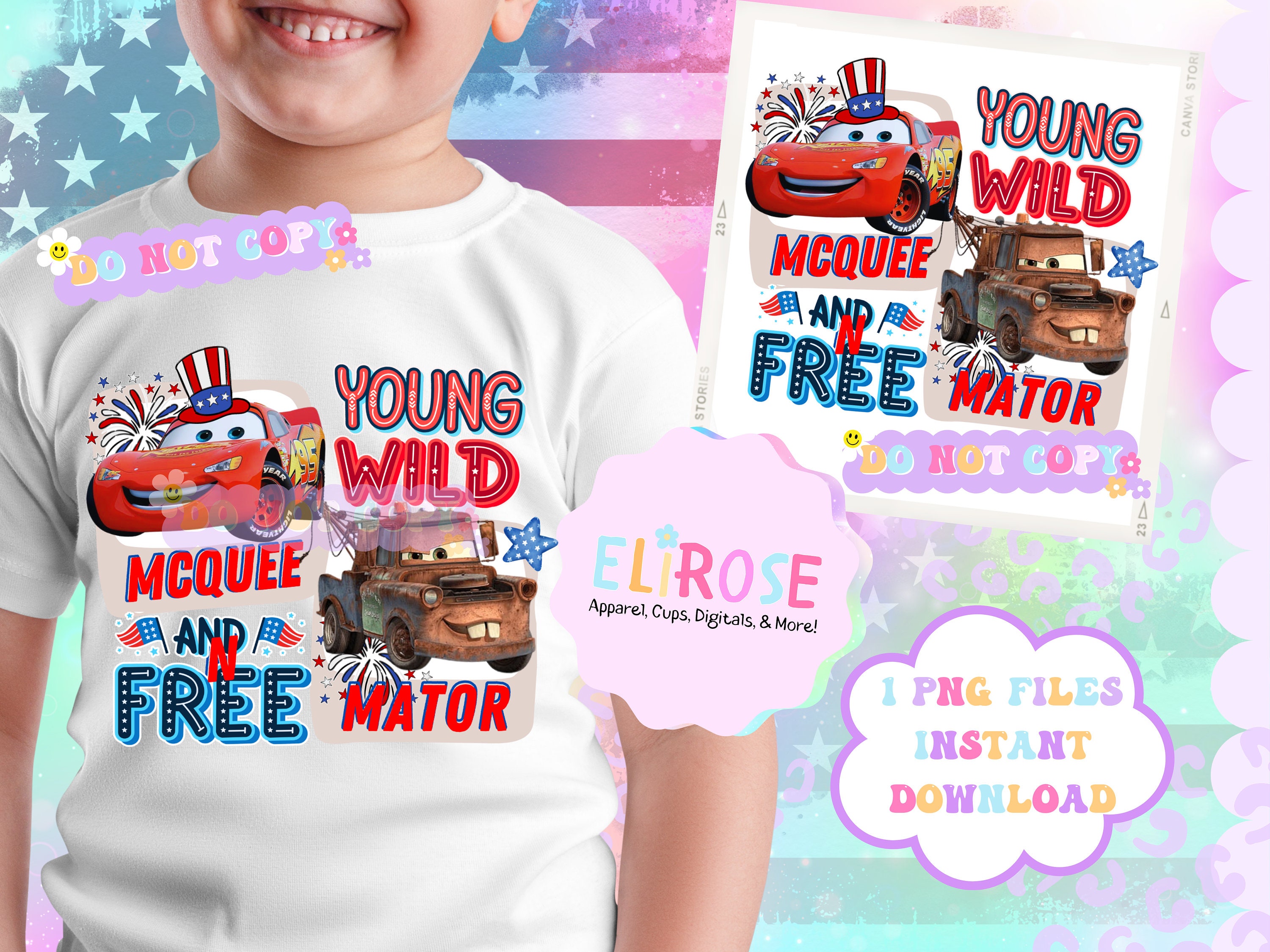 Cars Lightning PNG | 4th of July Digital Download | MCQUEEN and MATOR ...