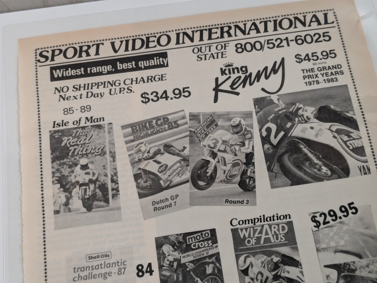 2 Vintage Laminated Motorcycle VHS Ads From 1990 – Cycle Action Theater ...