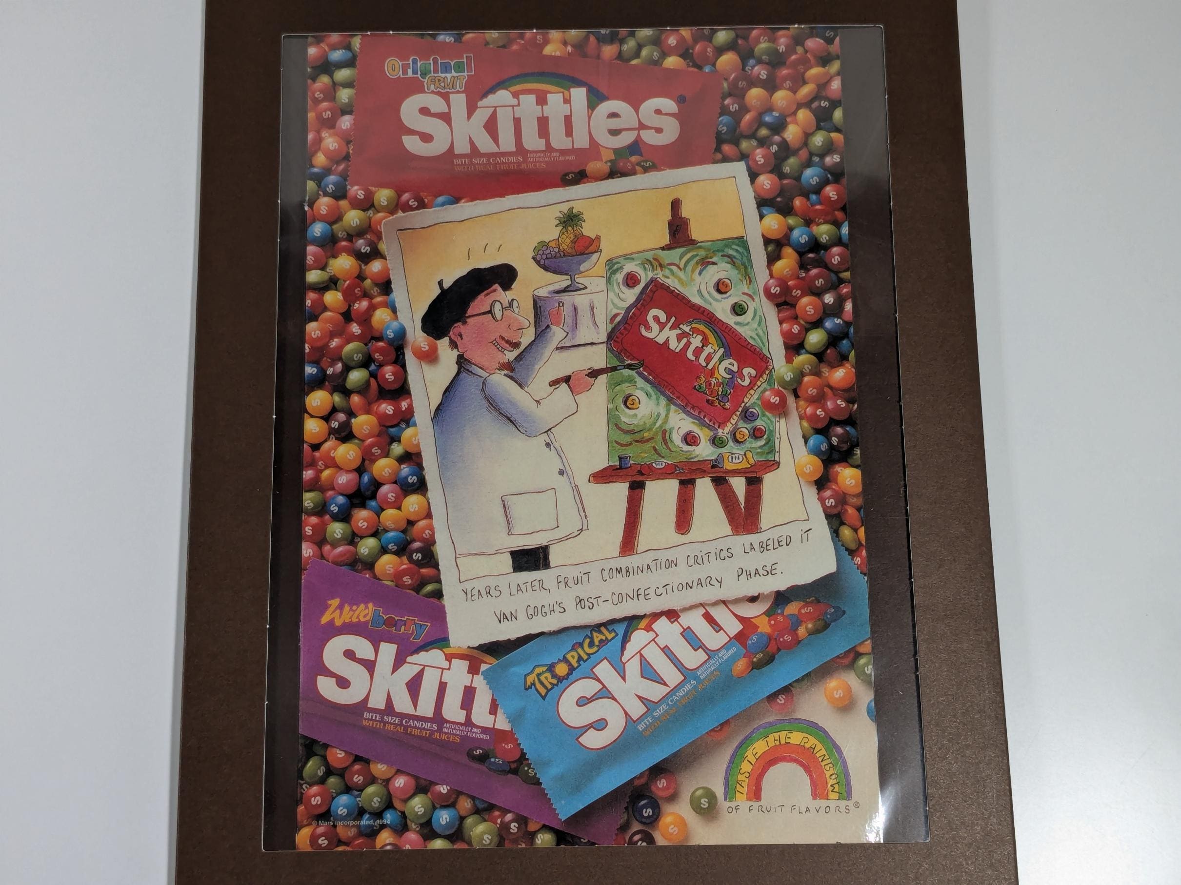 Skittles Original & Tropical Flavors Framed Laminated Promo Ad ...