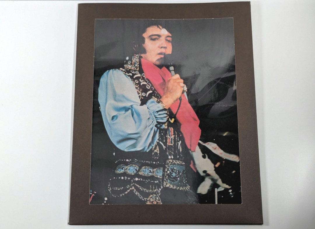 Framed Laminated Elvis Cutout - Color Photo of Him Performing With ...