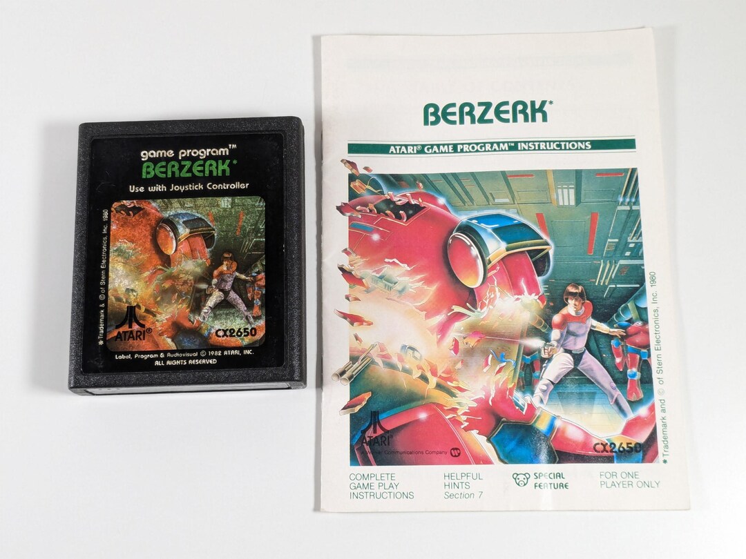 Berzerk Atari 2600 Game With Manual/instructions, Tested Working ...