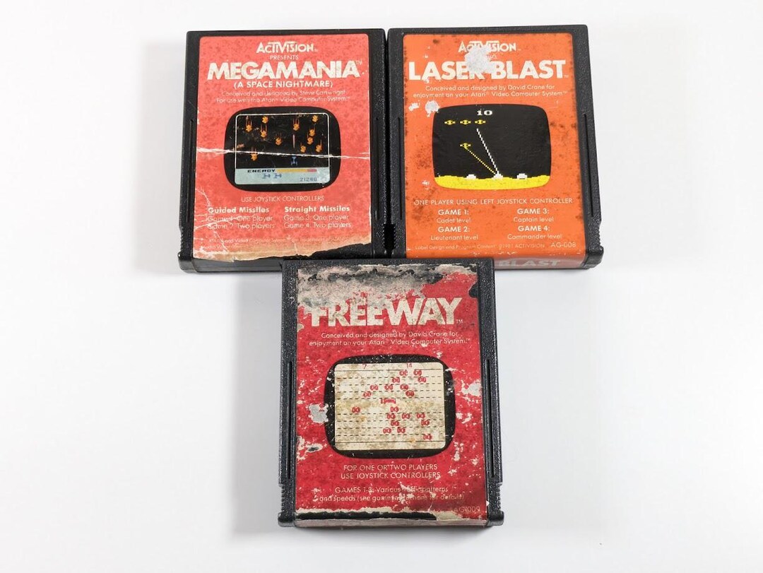 Megamania, Laser Blast, Freeway Atari 2600 Worn Labels Tested/works ...