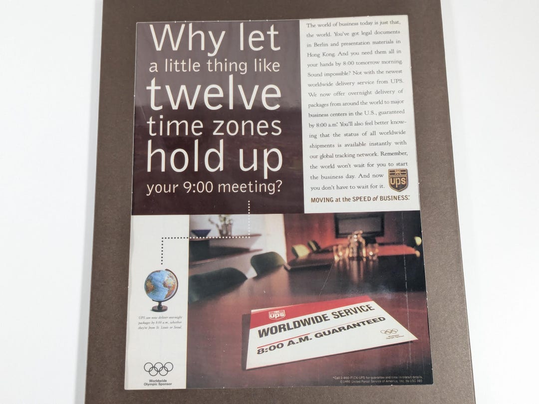 1995 UPS Ad | Laminated 9.5x12 Framed Display | Vintage Business ...