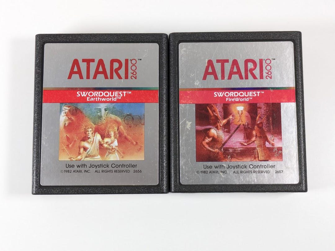 Swordquest Earthworld and Fireworld for Atari 2600 Games Two Pack ...
