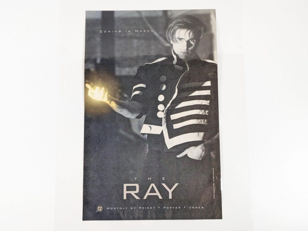 The Ray Comic Book Ad 1994 - Vintage Laminated 9x11.5 Promotional DC ...