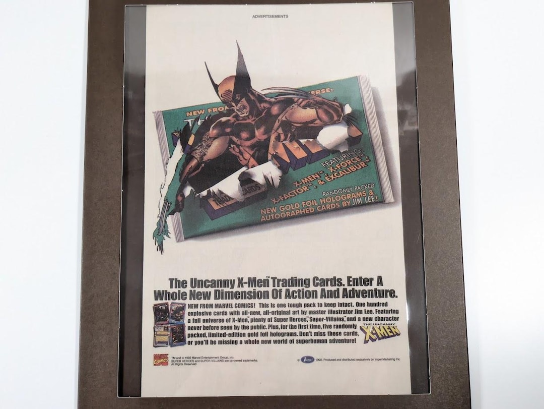 X-men Trading Cards Ad 1992, Laminated Vintage Marvel Art, Framed ...