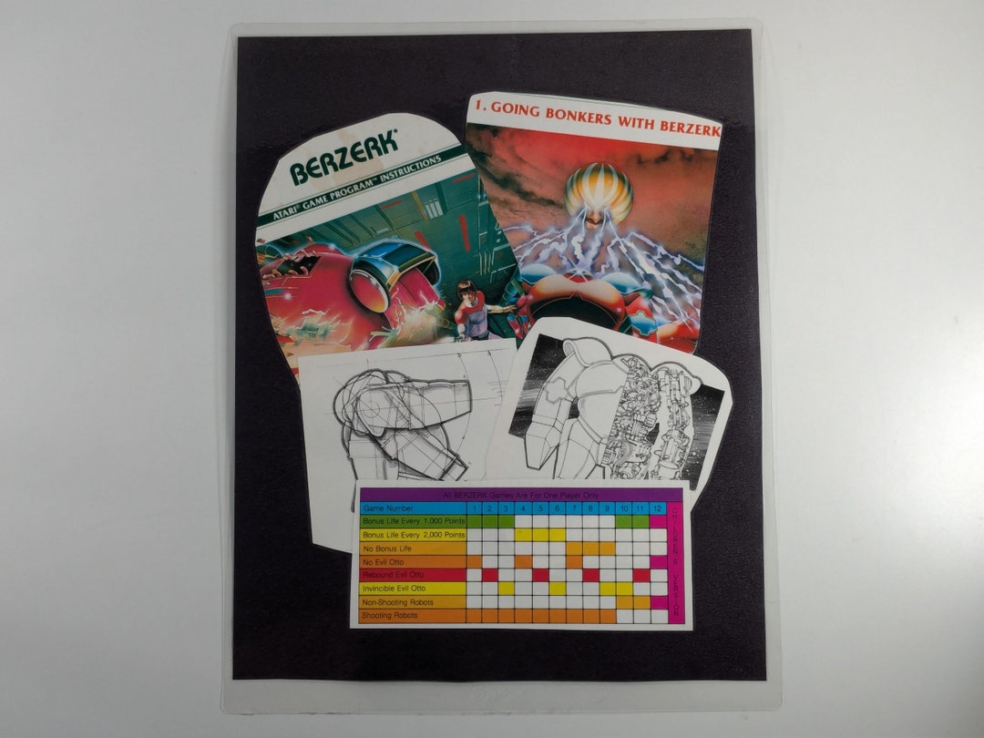 Retro Atari 2600 Berzerk Reference Sheet - Salvaged From Original ...