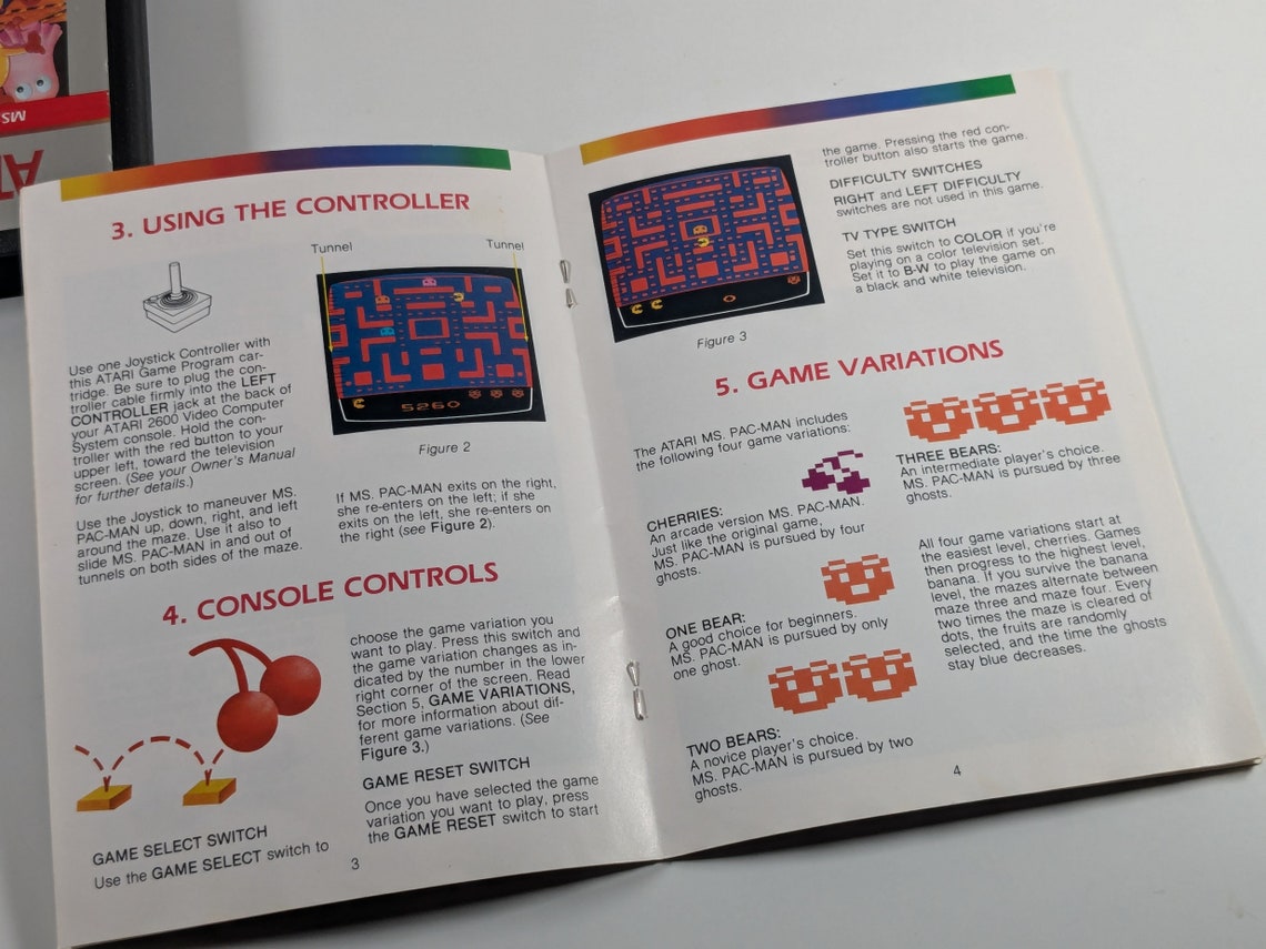 Ms. Pac Man for Atari 2600 Video Game Manual/instructions Tested/works ...