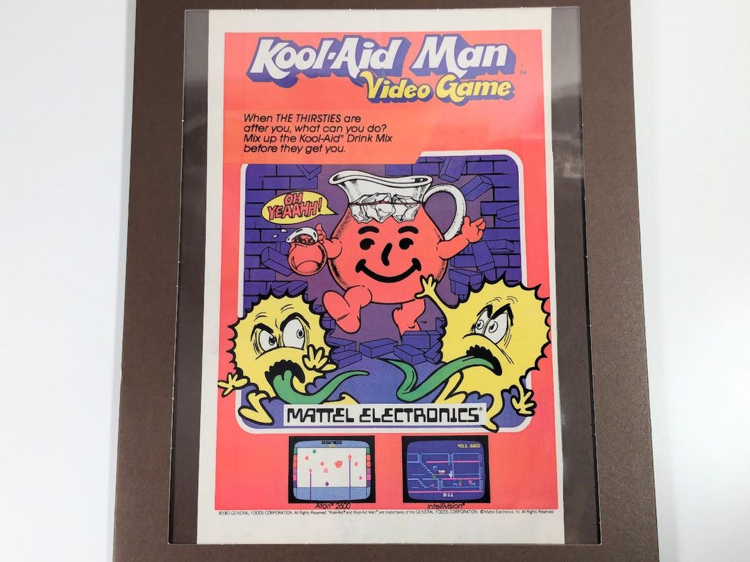 1983 Kool-aid Man Video Game Ad Laminated Vintage Gaming Wall Decor ...