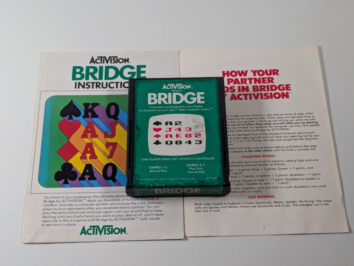 Bridge for Atari 2600 Activision Video Game & Manual/instructions ...