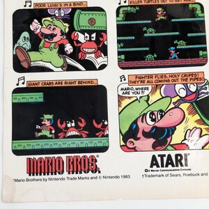 Mario Bros on Atari Advertisement - Laminated From Original Atari Force ...