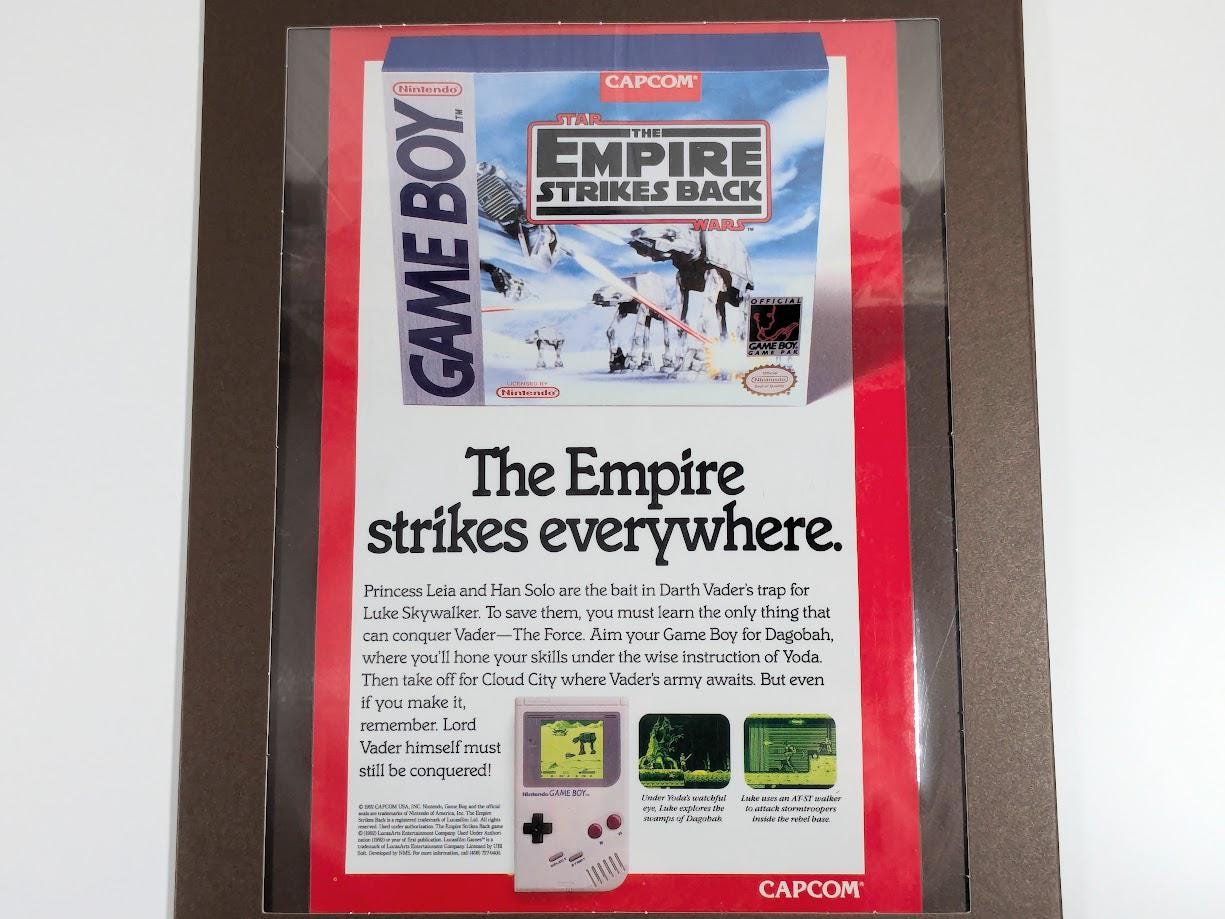 The Empire Strikes Back Game Boy Ad | 1992 Star Wars CAPCOM Classic ...