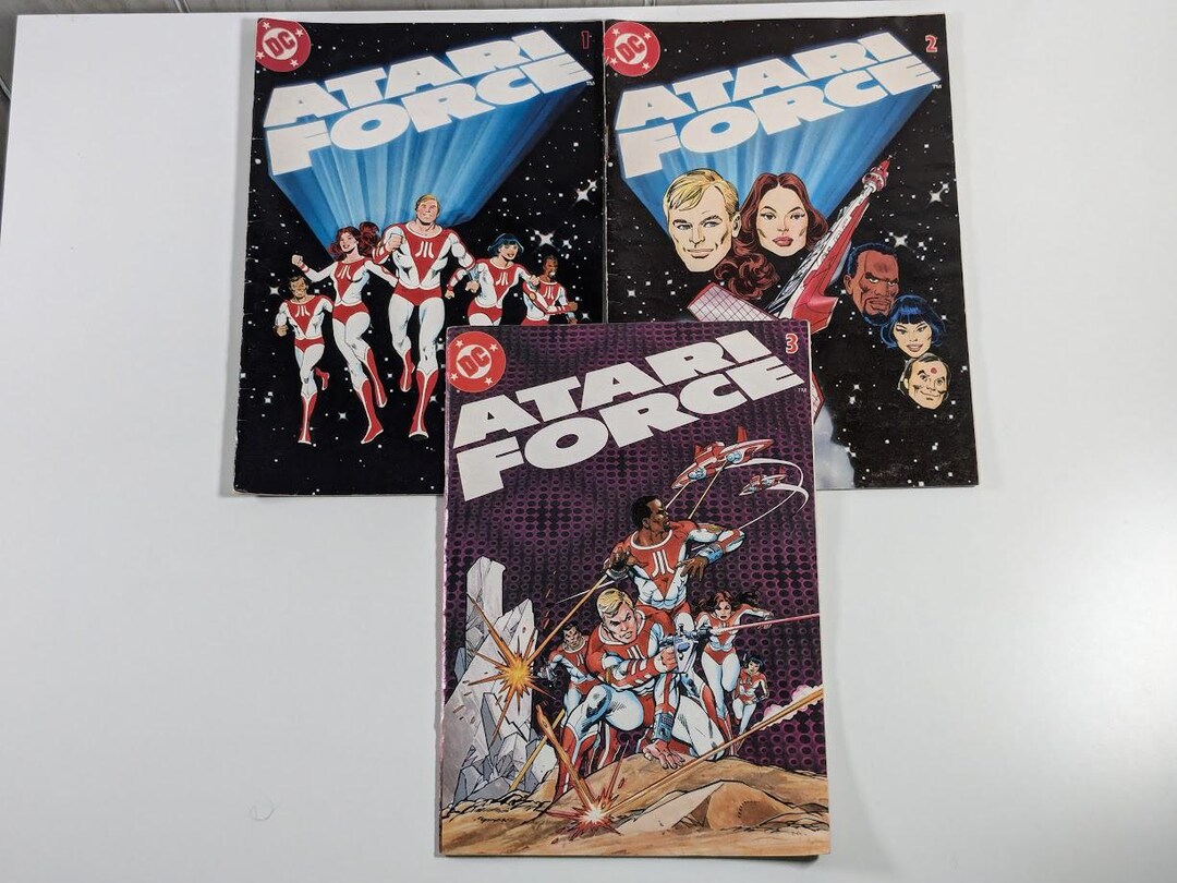 First 3 Issues of Atari Force Mini Comics - Includes Swordquest Ad on Back, Vintage DC Atari ...