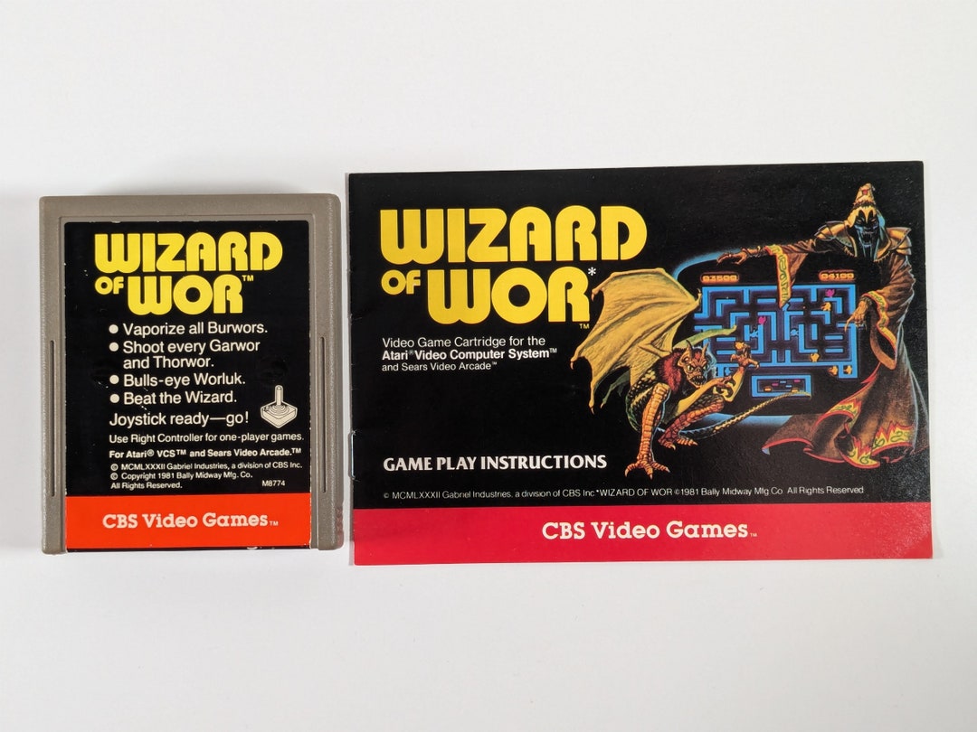 Wizard of Wor Game for Atari 2600 With Manual/instruction Booklet ...