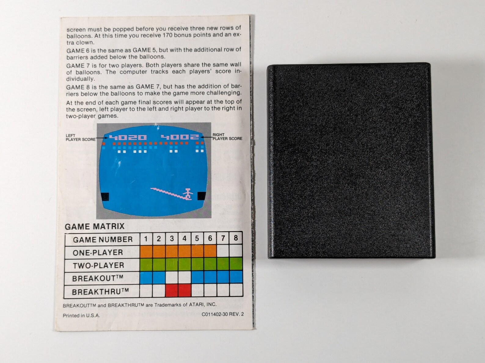 Circus Atari Game for Atari 2600 With Manual/instructions Booklet ...