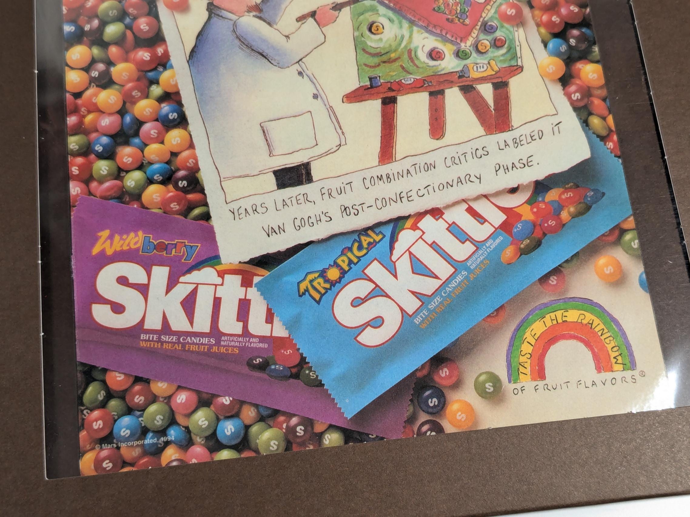 Skittles Original & Tropical Flavors Framed Laminated Promo Ad ...
