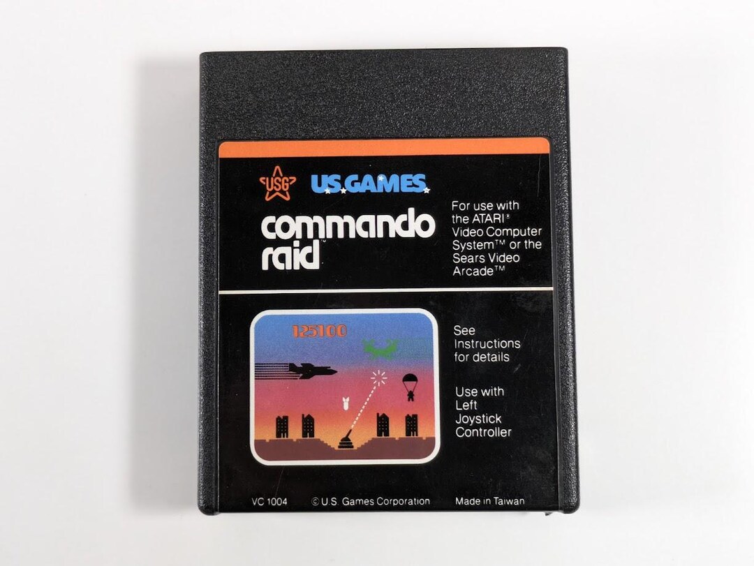 Commando Raid for Atari 2600 Tested/works US Games Rare Shooter Classic ...
