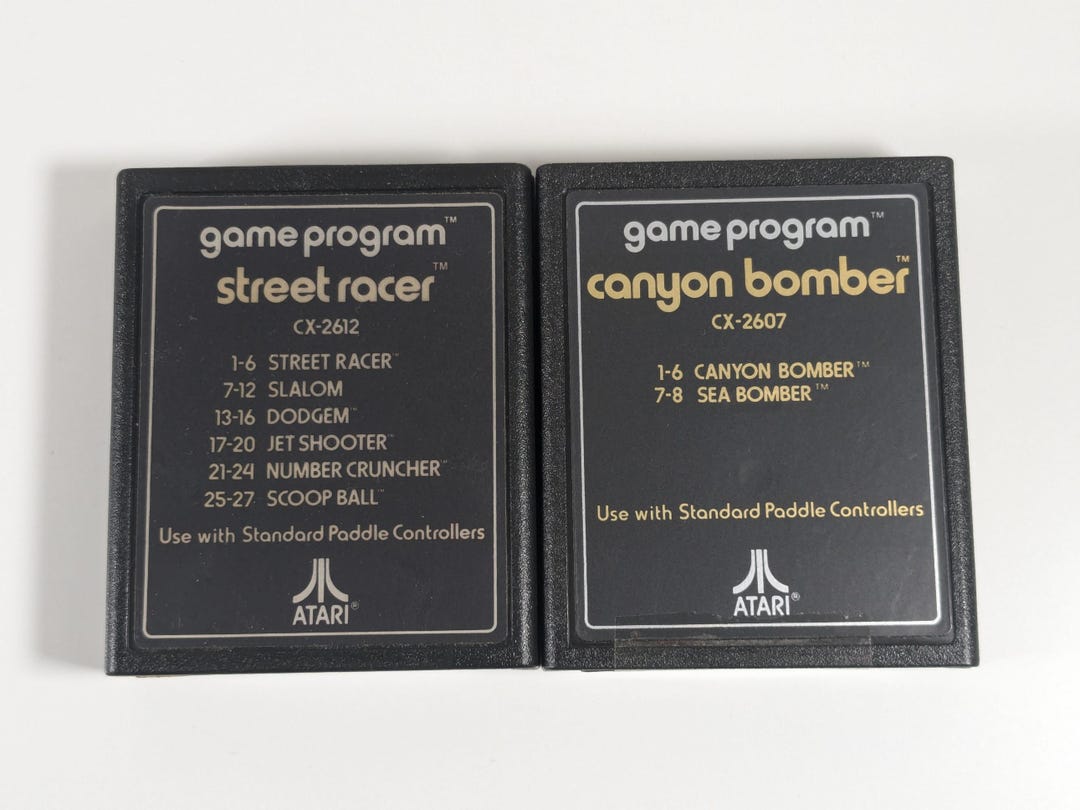 Street Racer & Canyon Bomber Atari 2600 Two-pack, Tested and Working ...