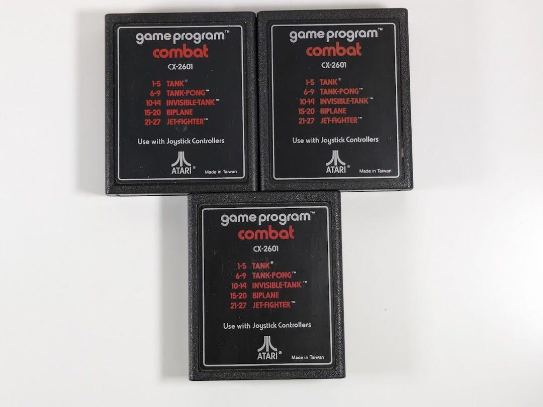Lot of 3 Atari 2600 Combat Game Cartridges for Homebrew, Art, Custom ...