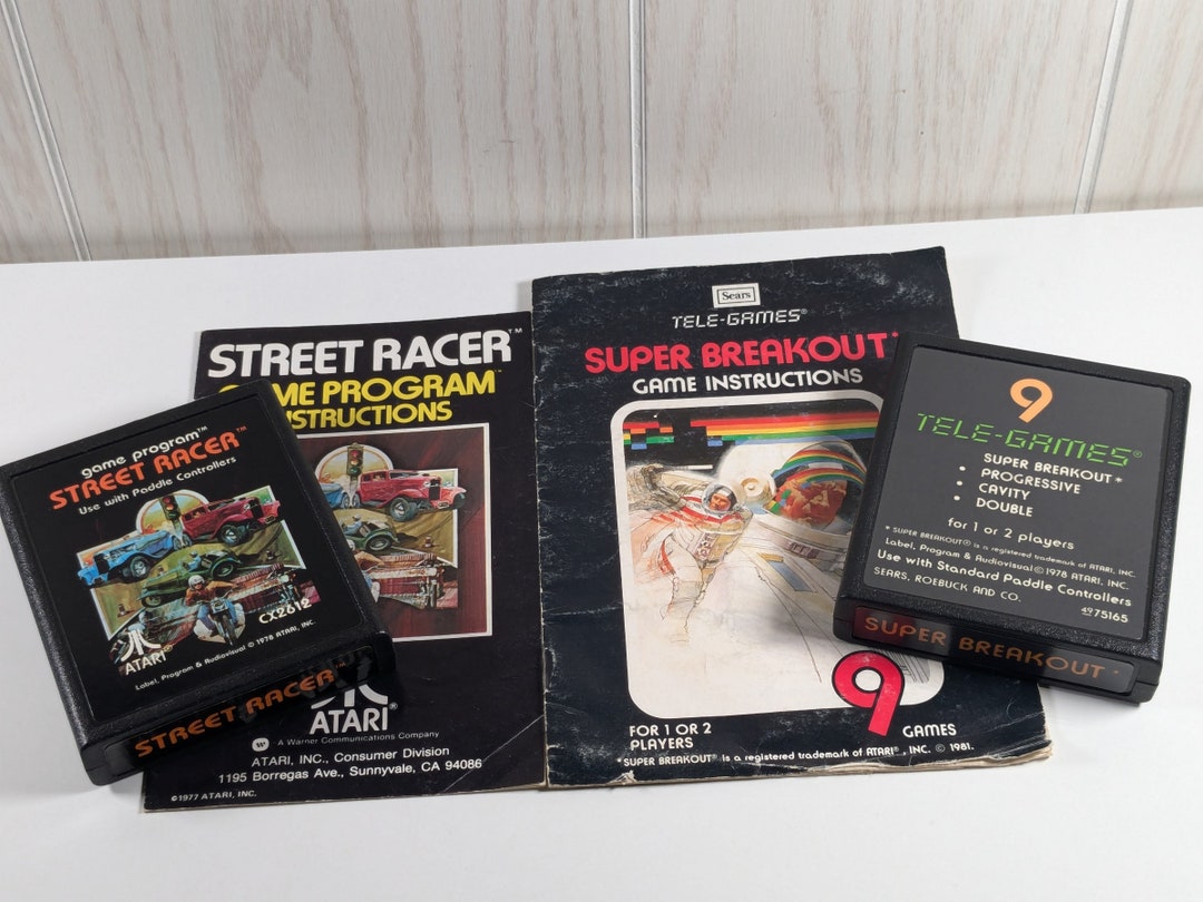 Super Breakout N Street Racer Games for Atari 2600 With Manual ...