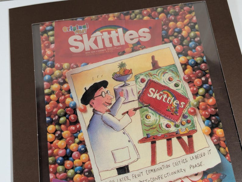 Skittles Original & Tropical Flavors Framed Laminated Promo Ad ...
