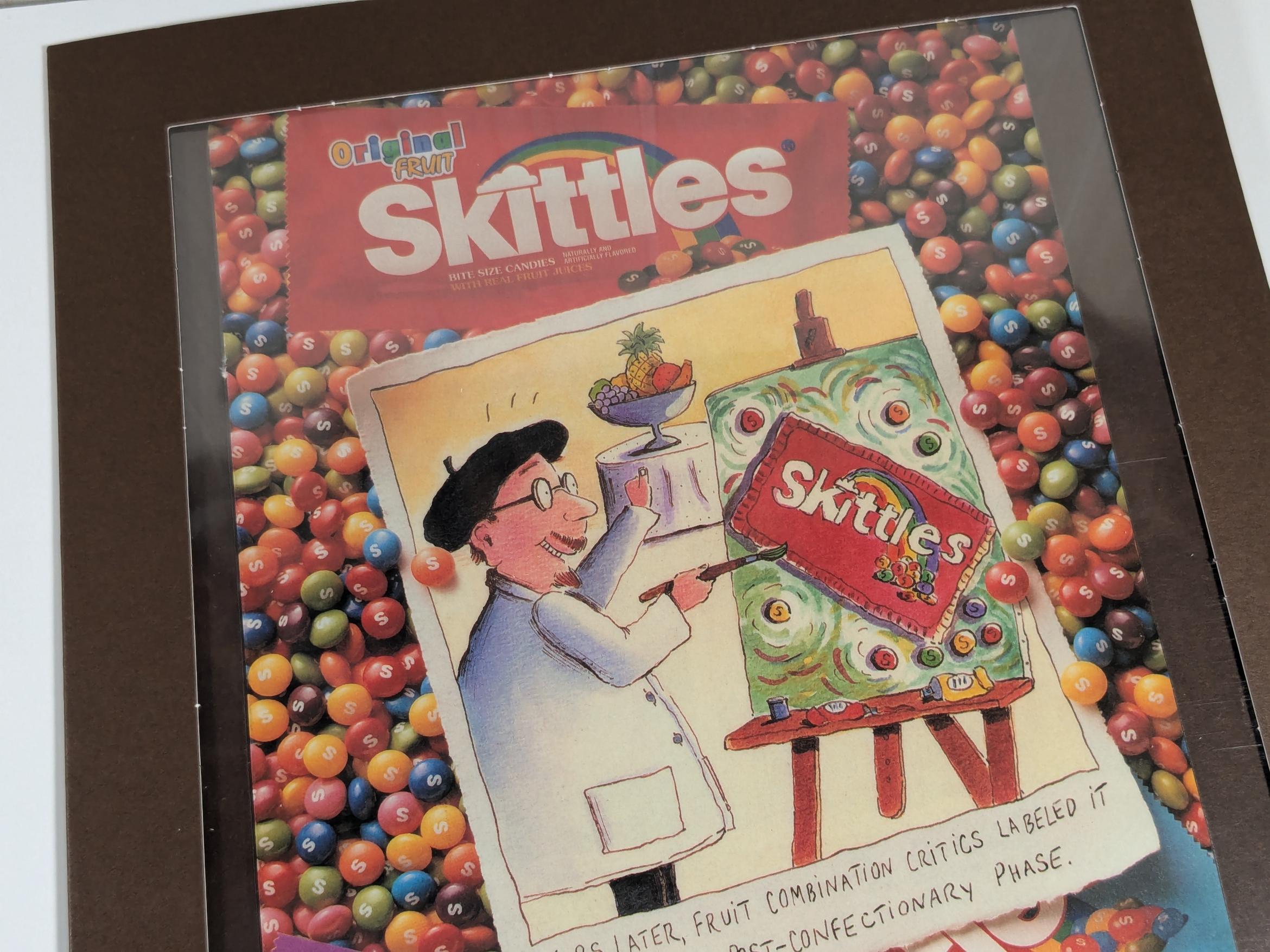 Skittles Original & Tropical Flavors Framed Laminated Promo Ad ...