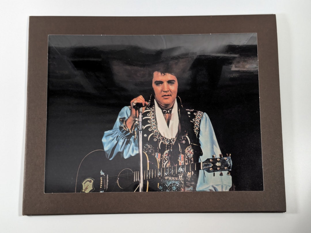 Brown Framed Laminated Elvis Performing Cutout - Color Photo With ...