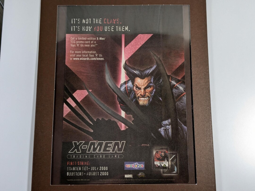 X-men Trading Card Game Laminated 2000 Framed Ad - Wolverine Marvel ...