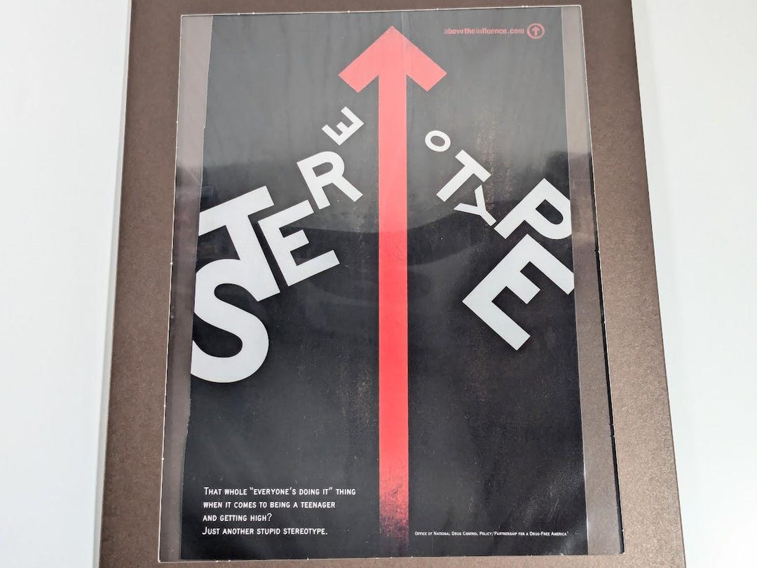 Vintage "stereotype" Anti-drug Ad, Laminated PSA From the 90s, Above ...
