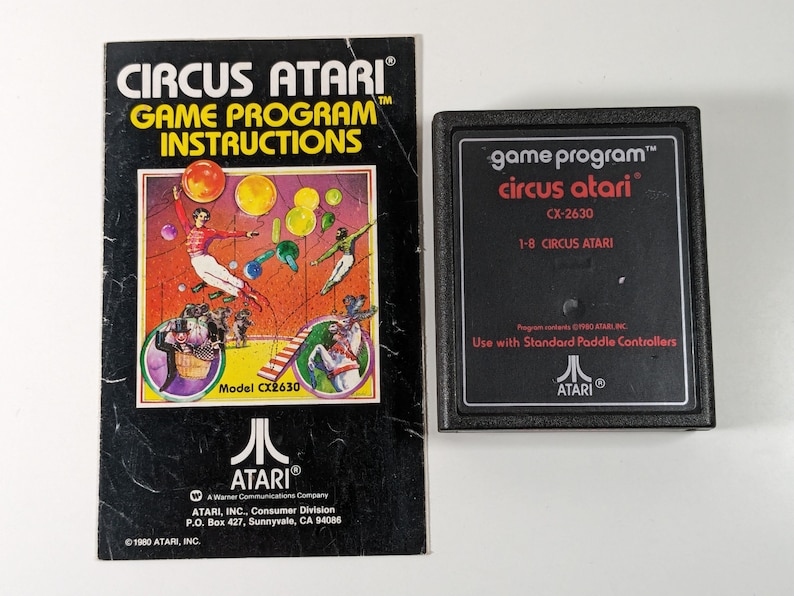 Circus Atari Game for Atari 2600 With Manual/instructions Booklet ...