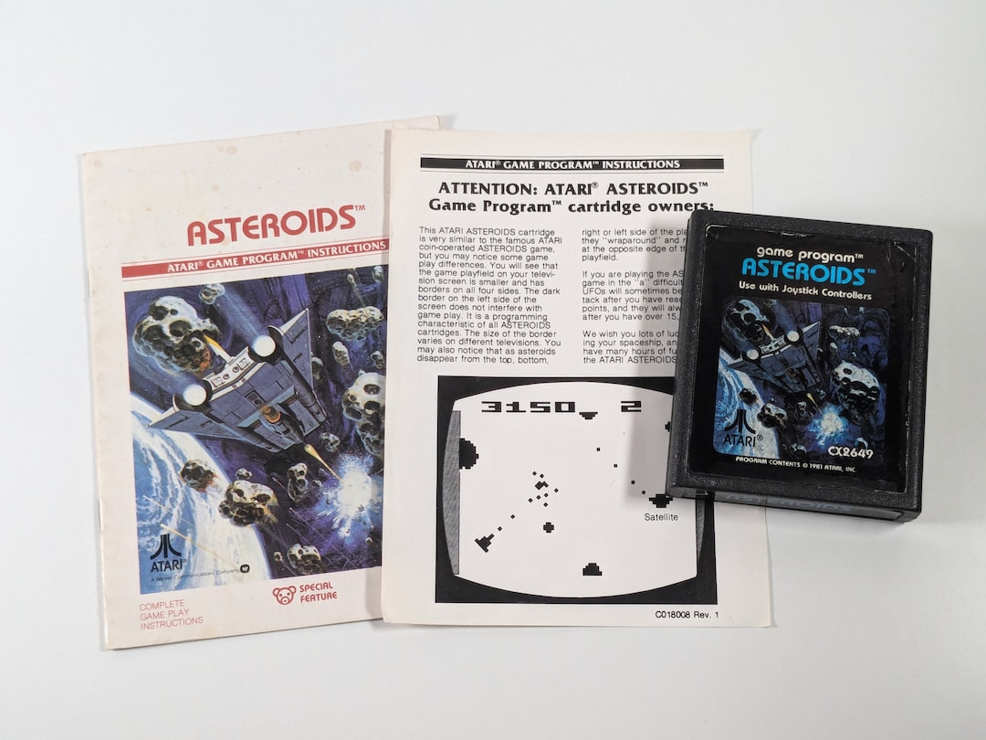 Asteroids Game and Manual for Atari 2600 Includes Attention Atari ...