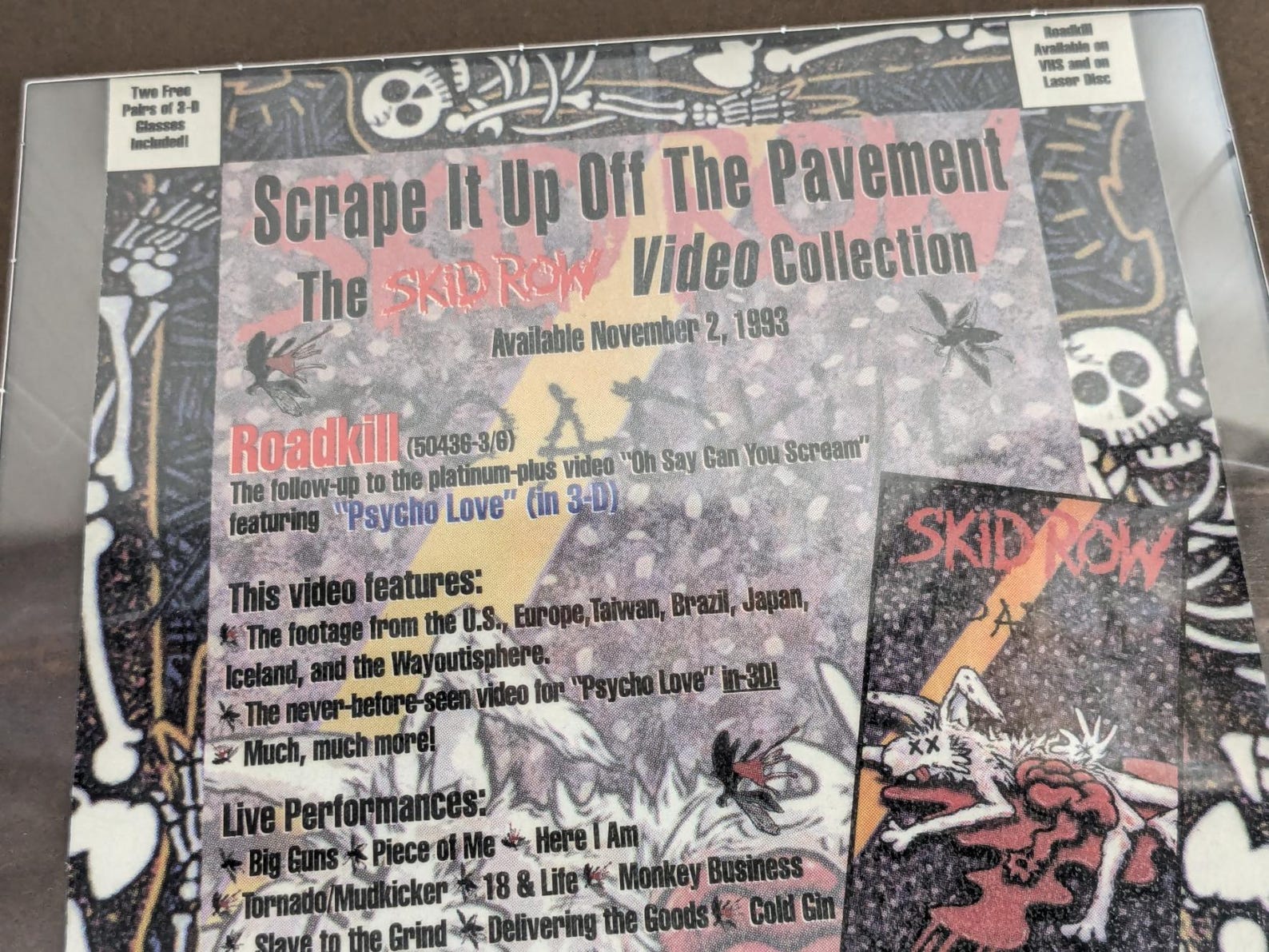 Skid Row Laminated Video Collection Ad 1993 - Vintage Rock Music ...