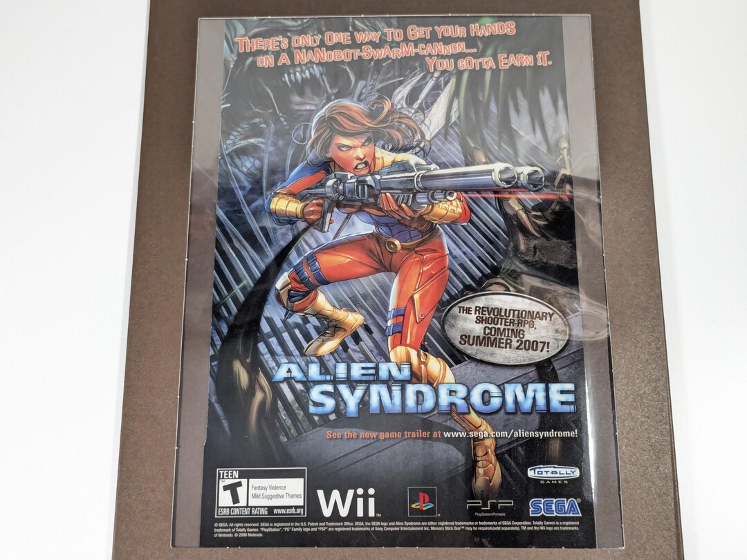 Alien Syndrome Laminated Ad 2006 Sci-fi Video Game Art Wall Decor for ...