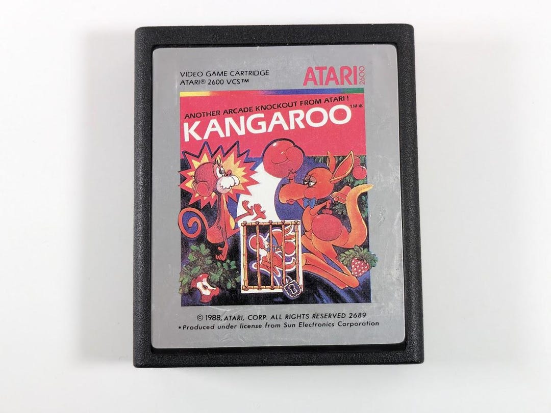 Kangaroo Atari 2600 Game Tested Fun Classic Arcade Action Retro Atari ...