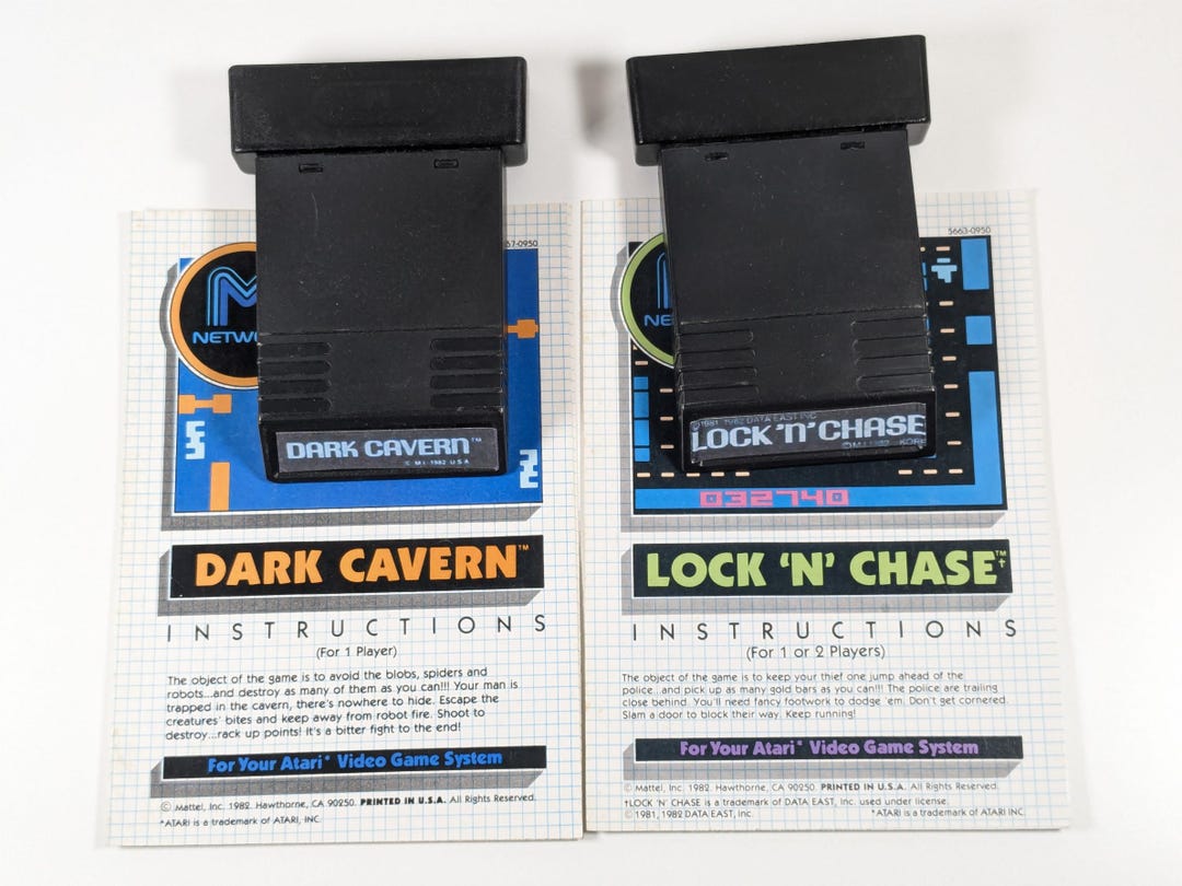 Dark Cavern & Lock 'N' Chase for Atari 2600: Tested Games With Manuals ...