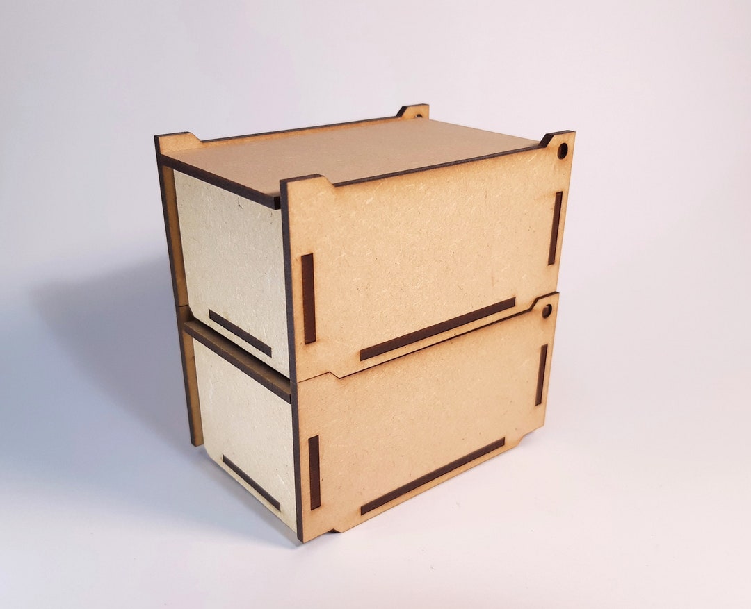 Laser Cut Stackable Hinged Storage Box Cutting Pattern Files Dxf Svg - Etsy