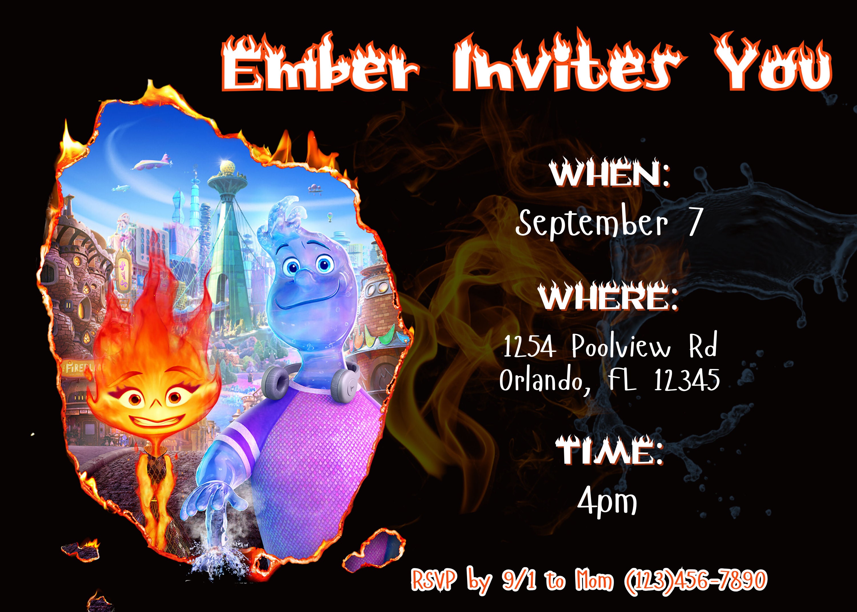 Editable* Elemental Digital Invitation, Unisex Birthday, Invitation ...